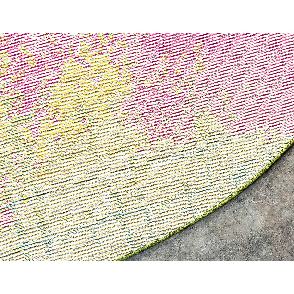 Unique Loom Estrella Collection Colorful, Abstract, Watercolor, Modern, Eclectic Area Rug, 6 ft x 6 ft, Multi/Beige