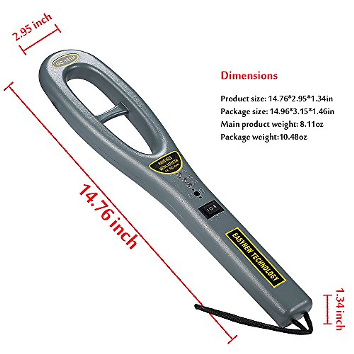 Hand Held Metal Detector,V-Resourcing Portable High Sensitivity Metal Detector for Security Inspection