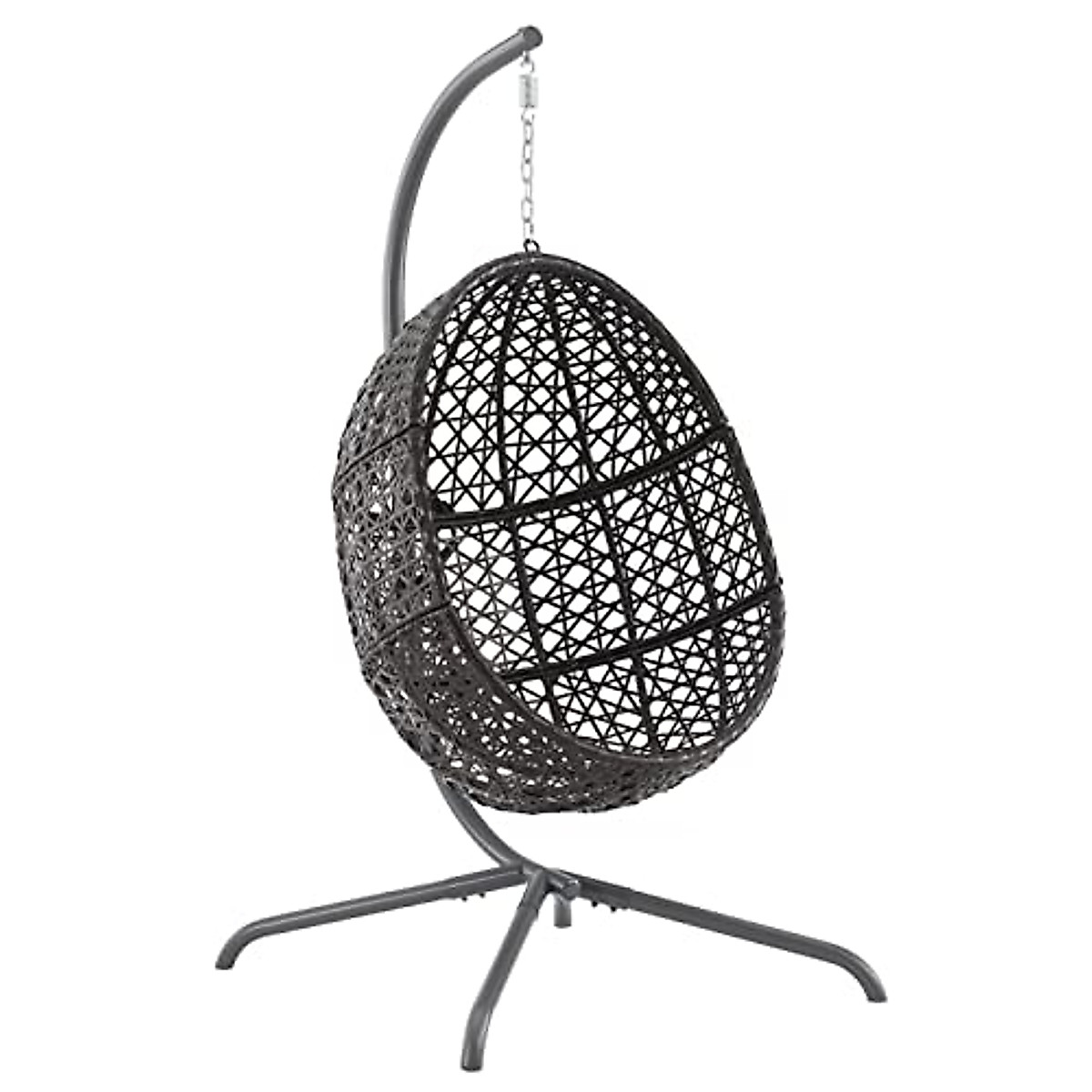 Crosley Furniture Calliope Wicker Indoor Outdoor Hanging Egg Chair with Stand for Patio, Porch, Deck, Sand