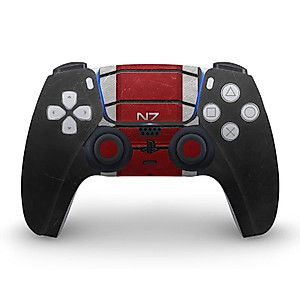 Head Case Designs Officially Licensed EA Bioware Mass Effect N7 Logo Armor Graphics Vinyl Faceplate Gaming Skin Decal Compatible With Sony PlayStation 5 PS5 Digital Console and DualSense Controller