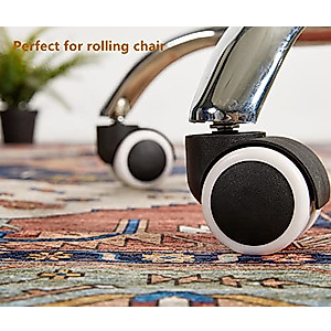 RoomTalks Flatweave Oriental Persian 3x5 Small Area Rug in Rusty Red and Blue, Stain Resistant Machine Washable Non-Slip Ultra Thin Persian Carpet Throw Rugs for Kitchen Entryway Dining Room