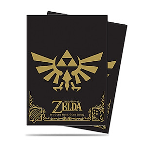 Ultra Pro Legend of Zelda - Hyrule Crest Standard Deck Protectors - Black/Gold (65 ct.)