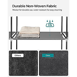 SONGMICS Portable Closet, Wardrobe Closet Organizer with Cover, 3 Hanging Rods and Shelves, 4 Side Pockets, 51.2 x 17.7 x 65.7 Inches, Large Capacity for Bedroom, Living Room, Gray URYG092G02