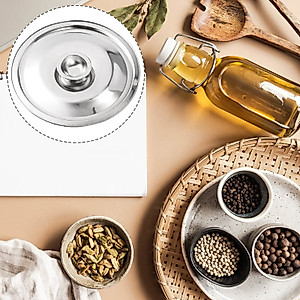 DOITOOL Stainless Steel Cover Bowl- 6.3in Small Universal Lid for Pots- Reusable Mini Pan Lid Bowl Covers with Handle for Pot and Pans