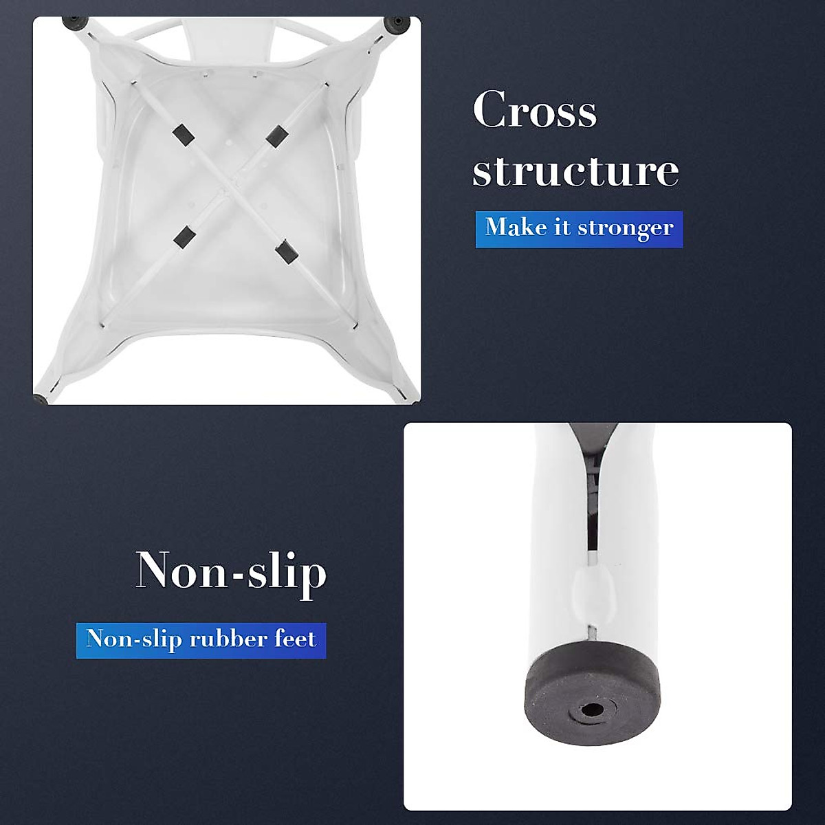 FDW Metal Chair Dining Chairs Set of 4 Patio Chair 18 Inches Seat Height Dining Room Kitchen Chair Tolix Restaurant Chairs Trattoria Bar Stackable Chairs Metal Indoor Outdoor Chair,Cream