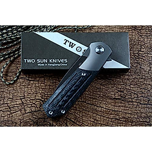 TWOSUN TS223 M390 Blade Titanium Carbon Fiber Handle Frame Lock Gift Collection Folding Knives