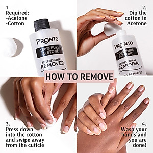 Pronto 100% Pure Acetone - Quick, Professional Nail Polish Remover - For Natural, Gel, Acrylic, Sculptured Nails (8 FL. OZ.)