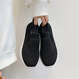 MLAGJSS Women Wedge Shoes, Women’s Sneakers Fashion Lightweight Casual Walking Shoes Knit Mesh Slip On Sneakers Gift