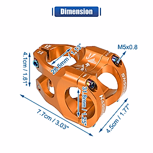 X AUTOHAUX CNC Aluminum Alloy 35mm Mountain Bike Stem for Most Bicycle Road Bike Mountain Bike Cycling Handlebar Accessories Orange for 1-1/8 Steer Tube 31.8mm Handlebar