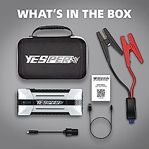 YESPER Battery Jump Starter - 4120A Peak Portable Car Starter (All Gas, up to 10.0L Diesel Engine), Auto Battery Booster Pack,Jump Box, DSLI Safe Tech Safely Start All 12V Vehicle& DC 15V Ports