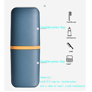 Vsmano 2 Pcs Travel Toothbrush Case, 2 in 1 Plastic Portable Toothbrush Holder Toothpaste Travel Case for Travel, Business, Hom, Camping, School (Pink+Ivory White)