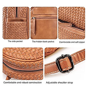 SHOMICO Woven Backpack for Women Trendy Daypacks Stylish Backpack Purse Women's Fashion Backpack for Travel Vacation (Large Brown Woven)