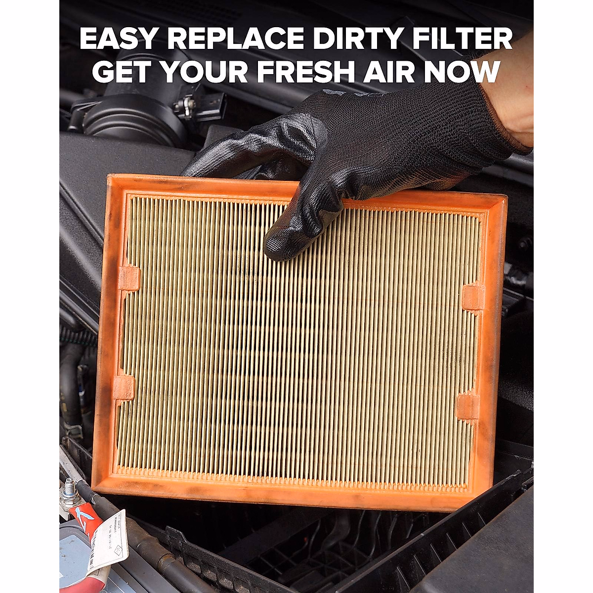 PHILTOP Engine Air Filter CA10261 Fits for Dodge and Ram Vehicles - 6.7L Diesel V8 Trucks - 2007-2023 - Ram 2500, 3500, 4500, 5500, Flexible Panel