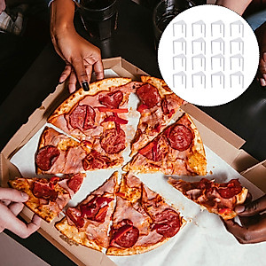 Hemoton Cake Tray 100pcs Plastic Pizza Tabletop Pizza Saver Pizza Box Table Triangle Brackets Pizza Holder White Serving Tray