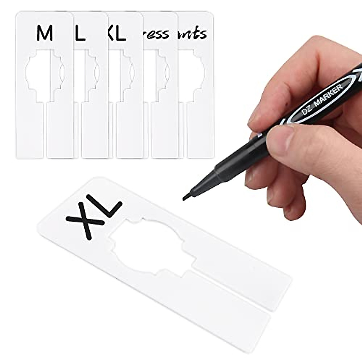 GZHOK Closet Dividers for Hanging Clothes 20 Pack Clothing Rack Dividers Baby Closet Dividers White Hanger Dividers With Marking Pen(Square)