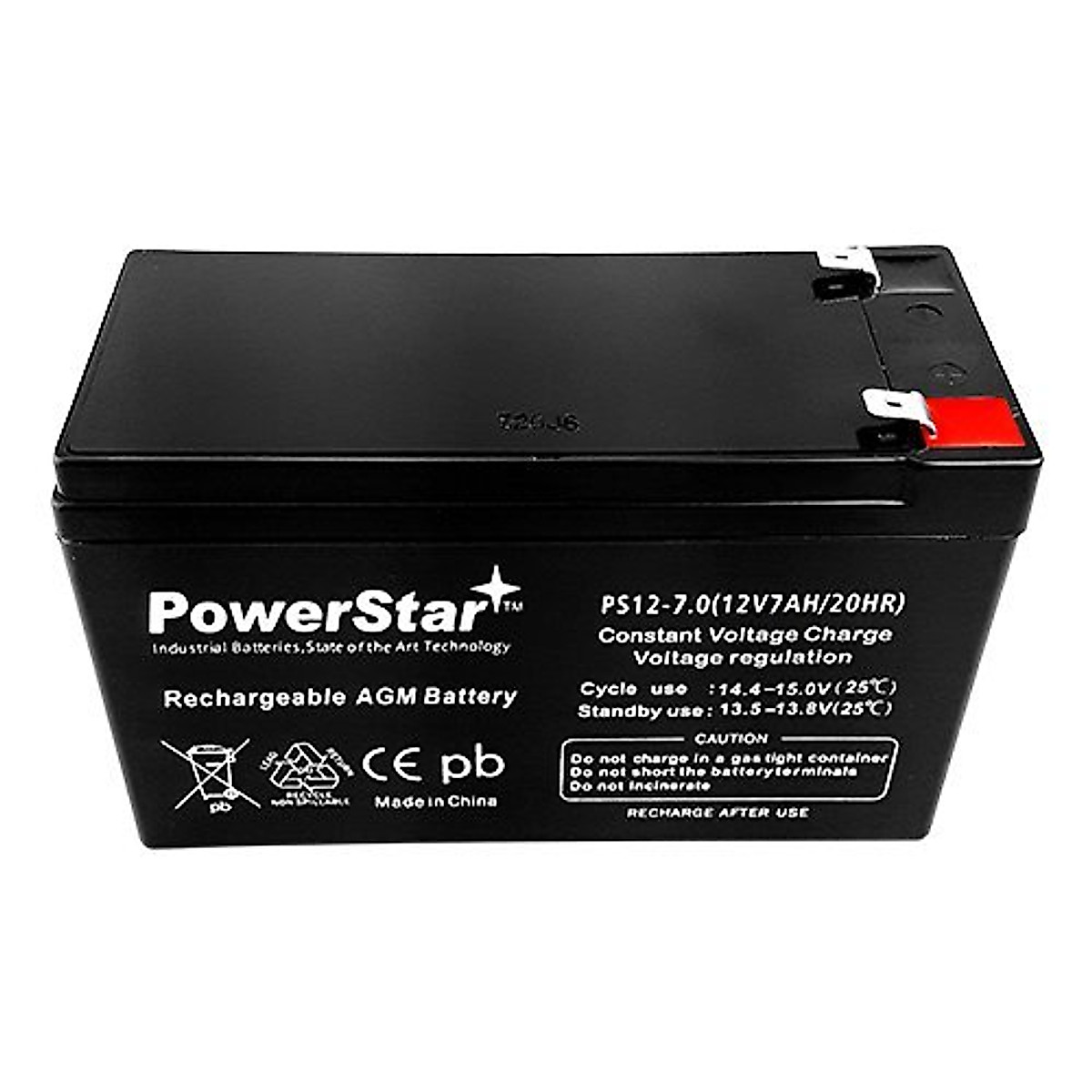 PowerStar 12v 7.0Ah Replacement Battery for Compatible with apc RBC38 RBC40 RBC51 RBC106 RBC110