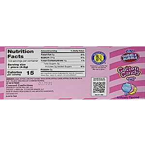 Dubble Bubble 5 Gumballs Per Sleeve, 3 Flavors, Cotton Candy, 36 Candies (Pack of 12)