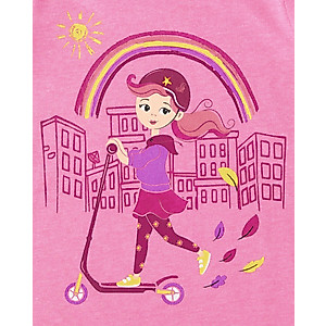 The Children's Place Baby-Girls And Toddler Girls Short Sleeve Graphic T-shirt Pink Scooter 12-18 Months