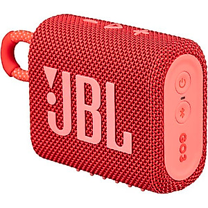 Boomph On-The-Go Kit: JBL Go 3 Portable Bluetooth Wireless Speaker, IP67 Waterproof and Dustproof Built-in Battery - Red