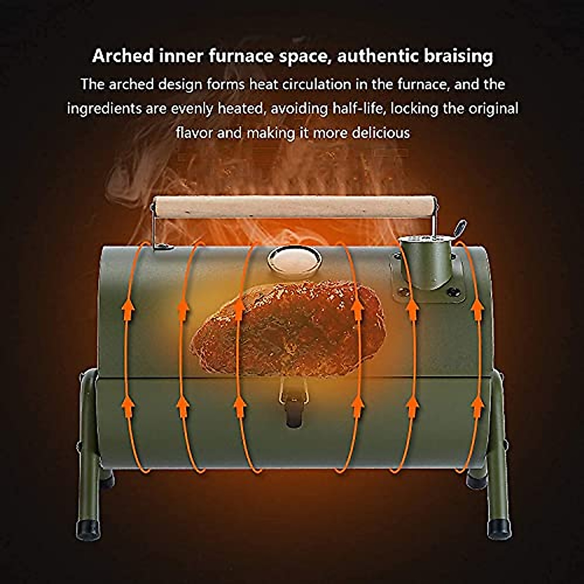 ATAAY Barbecue tool set Outdoor Charcoal Grill, Durable Steel Barbecue Tool Kits with Arch Design Suitable for Outdoor Campers Barbecue Lovers Travel Parks Beaches Wild