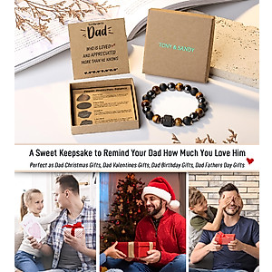 TONY & SANDY Dad Gifts, Dad Gifts for Birthday Christmas, Best Ever Dad to My Dad Bracelet Men Presents Stocking Stuffers Daddy Who Wants Nothing from Wife Son