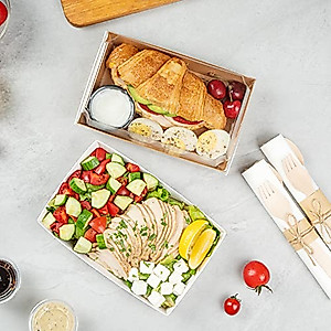 Restaurantware Matsuri Vision Rectangle White Paper Medium Sushi Tray - 8" x 5" x 1 1/2" - 100 count box