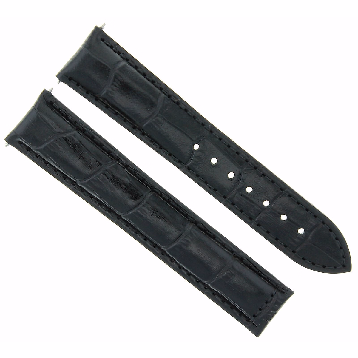 Ewatchparts 22/18MM LEATHER STRAP WATCH BAND COMPATIBLE WITH IWC PILOT PORTUGUESE TOP GUN WATCH BLACK