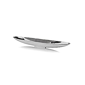 Modern Day Accents Barco Long Boat Tray, Silver (8453)