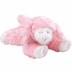 Baby GUND Winky Lamb Plush Stuffed Animal Rattle, Pink, 7"