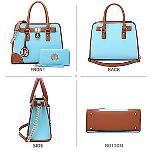 Women Designer Handbags and Purses Ladies Satchel Bags Shoulder Bags Top Handle Bags w/Matching Wallet