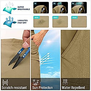 Jessie Kidden Mens Outdoor Casual Elastic Waist Lightweight Water Resistant Quick Dry Fishing Hiking Shorts (6222 Grey 36)