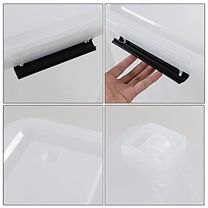 Qqbine 70 Quart Large Clear Storage Bins, Plastic Storage Box with Lids and Wheels, 4 Packs