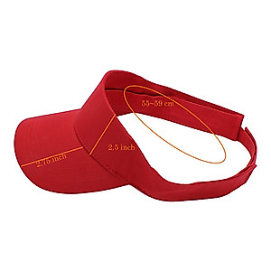 Top Level Sun Sports Visor Men Women - One Size Cap Hat, RED