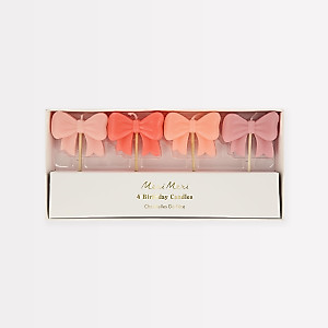Meri Meri Pink Bow Candles (Pack of 4)