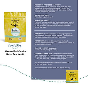 Probiora for Cats | Oral Care Probiotic Supplement | Pet Probiotics to Reduce Bad Breath | Cat Nutritional Supplement for Dental Health | 30 Servings (Jar) (30 Serving (Pack of 1), Pouch)