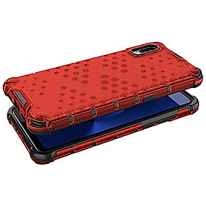 Case for Jitterbug Smart3 Phone, Nakedcellphone [Honeycomb Hybrid Series] Dual-Layer Cover [Anti-Shock] for Jitterbug Smart 3 (2021) for Seniors (aka Lively Smart) - Vibrant Ruby Red