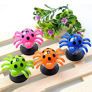 Bounce Spiders Colorful Plastic Funny Activities Bouncing Toys Spider Launcher Jumping Spiders Toy Insect Party 10pcs (Random Color)