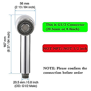 Pull Out Sink Sprayer Head Replacement, 2 Function Kitchen Sink Faucet Sprayer Head, Bathroom Faucet Head Replacement Part Pull-down Spray Head Faucet Head Kitchen Tap Sprayer Spout, Chrome