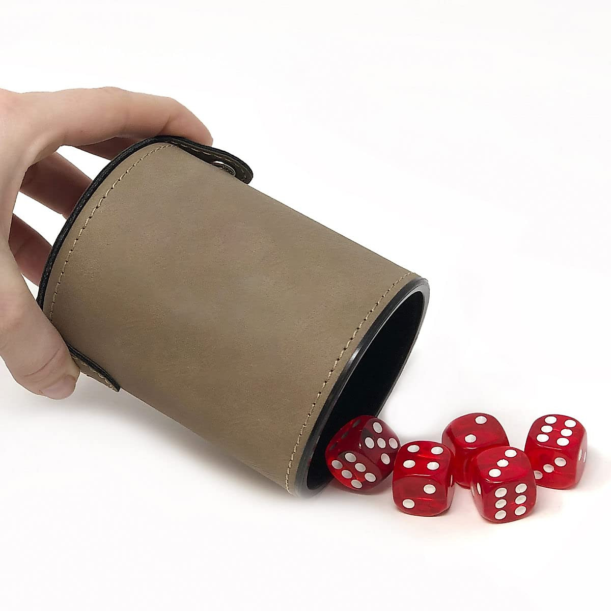 Sofia's Findings Personalized Monogram Leatherette Dice Cup - Rustic/Gold