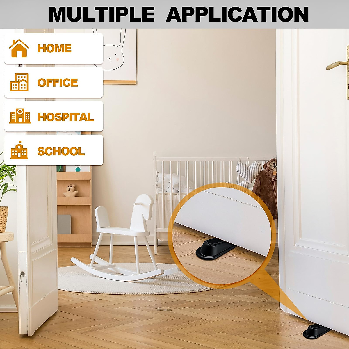 Frienda 36 Pcs Door Stoppers Heavy Duty Door Stop Wedge Rubber Door Stoppers for Door Bottom Carpet Tile Concrete Wooden Floor