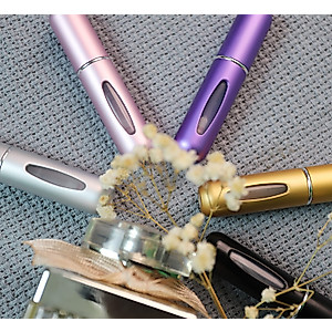 Portable Mini Refillable Perfume Atomizer Bottle Refillable Spray, pocket perfume dispenser,Scent Pump Case,Empty Perfume Bottles for Travel and Outgoing 5 sets of 5ml /0.2oz