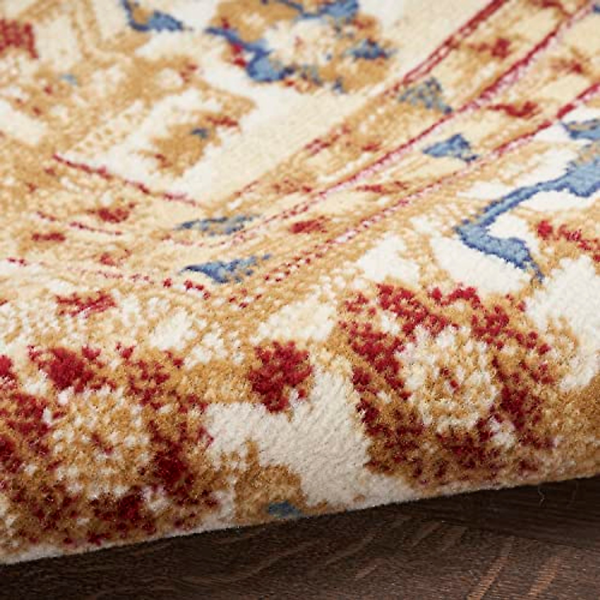 Nourison Grafix Vintage Navy Gold 2' x 4' Area -Rug, Easy -Cleaning, Non Shedding, Bed Room, Living Room, Dining Room, Kitchen (2x4)