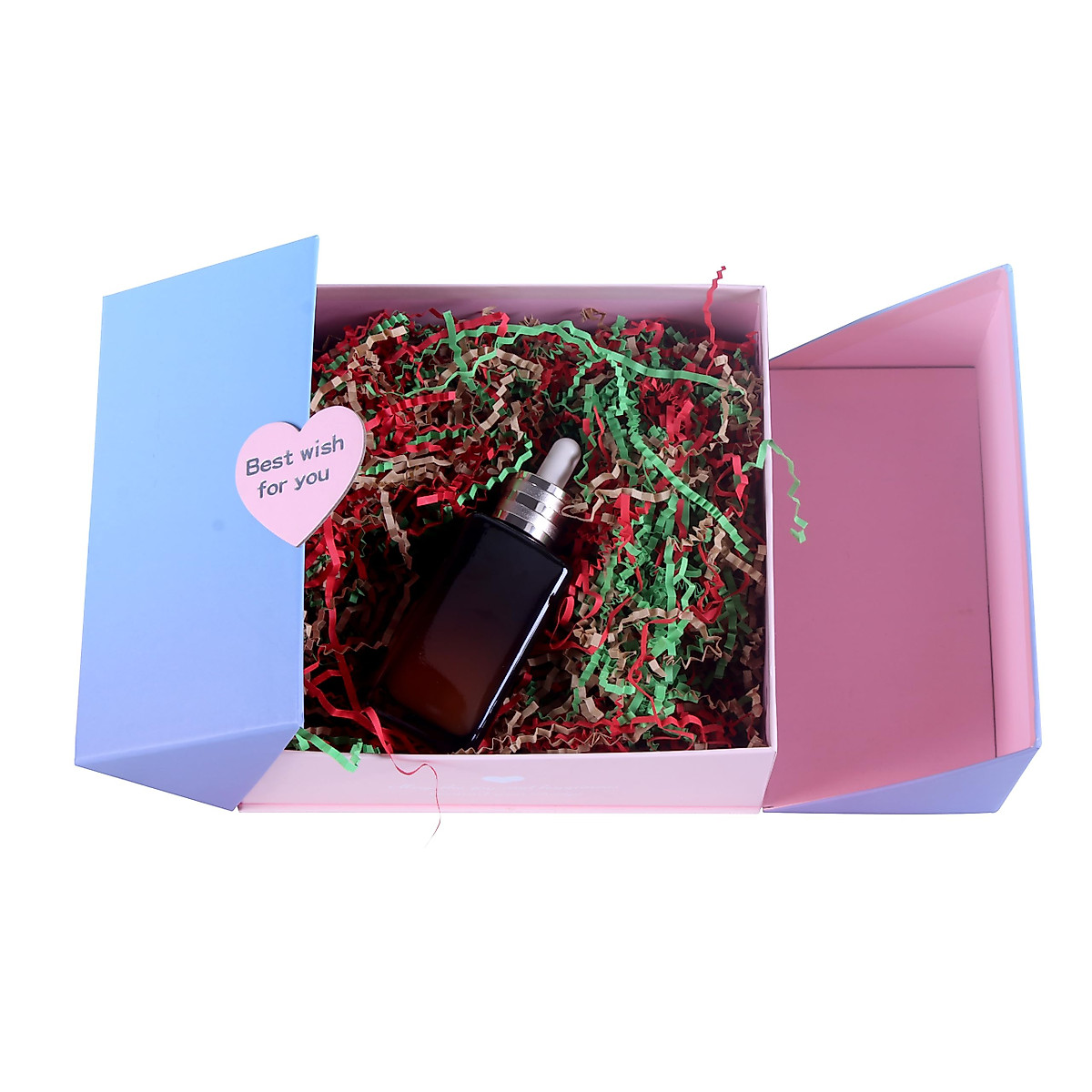 Sansam Crinkle Cut Paper Shred Filler, 1.1 LB Christmas Tone Conffetti Hamper Filling Paper for Basket and Gift Box Filling, Gift Wrapping,Packaging, Shipping, Moving, Cushioning