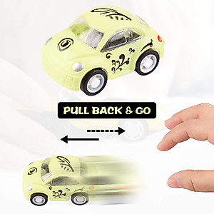 UWEAONTME DOTH Pull Back Cars, 32 Pack Pull Back Racing Vehicles Mini Car Toys for Kids