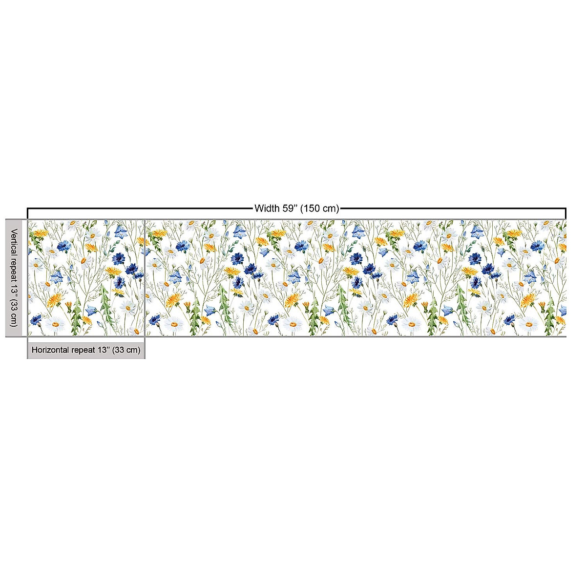 Ambesonne Flower Fabric by The Yard, Wild Flowers Poppies and Daisies Rural Nature Scenery in Meadows Rustic, Decorative Fabric for Upholstery and Home Accents, 1 Yard, Ivory Yellow