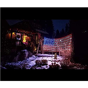 420 LED American Advanced Flag String Lights, Waterproof Led Flag Net Light of The United States for Yard,Garden Decoration, Festival, Holiday, Party Decoration,Christmas Decorations (Plug in Power)