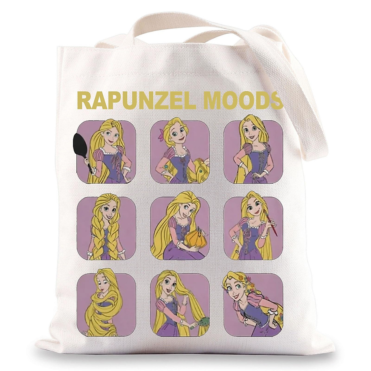 BWWKTOP Princess Tangled Tote Bag - Rapunzel Moods Gift Shoulder Bag