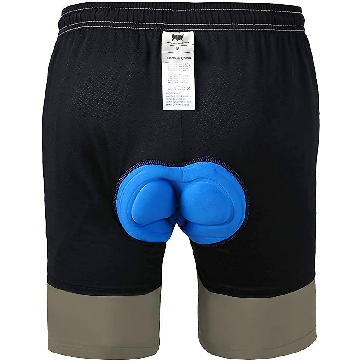 Men's Mountain Bike Shorts 3D Padded Bicycle MTB Shorts Loose-fit Lightweight MTB Cycling Shorts (Khaki-XL)