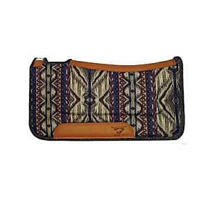 Diamond Wool Contoured Felt Ranch Western Saddle Pad for Horses 30x30-1/2" Thickness, Cobalt