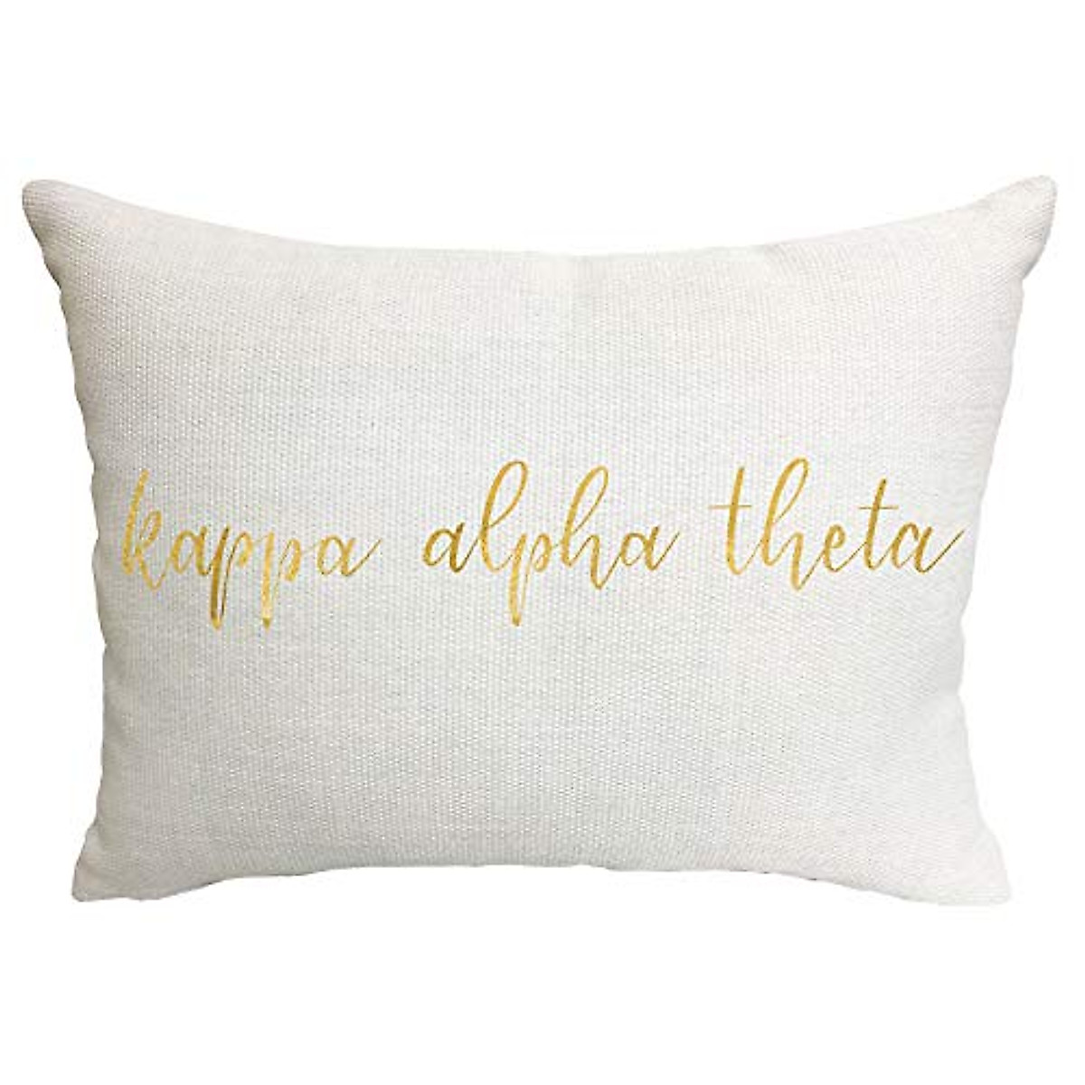 Sorority Shop Kappa Alpha Theta Pillow – Gold Script Design, 12" x 16" Lumbar Pillow Sorority